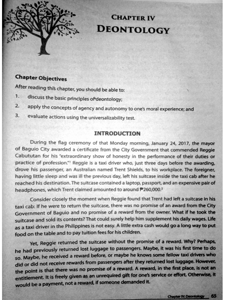 Chapter 4 Deontology Ethics | PDF