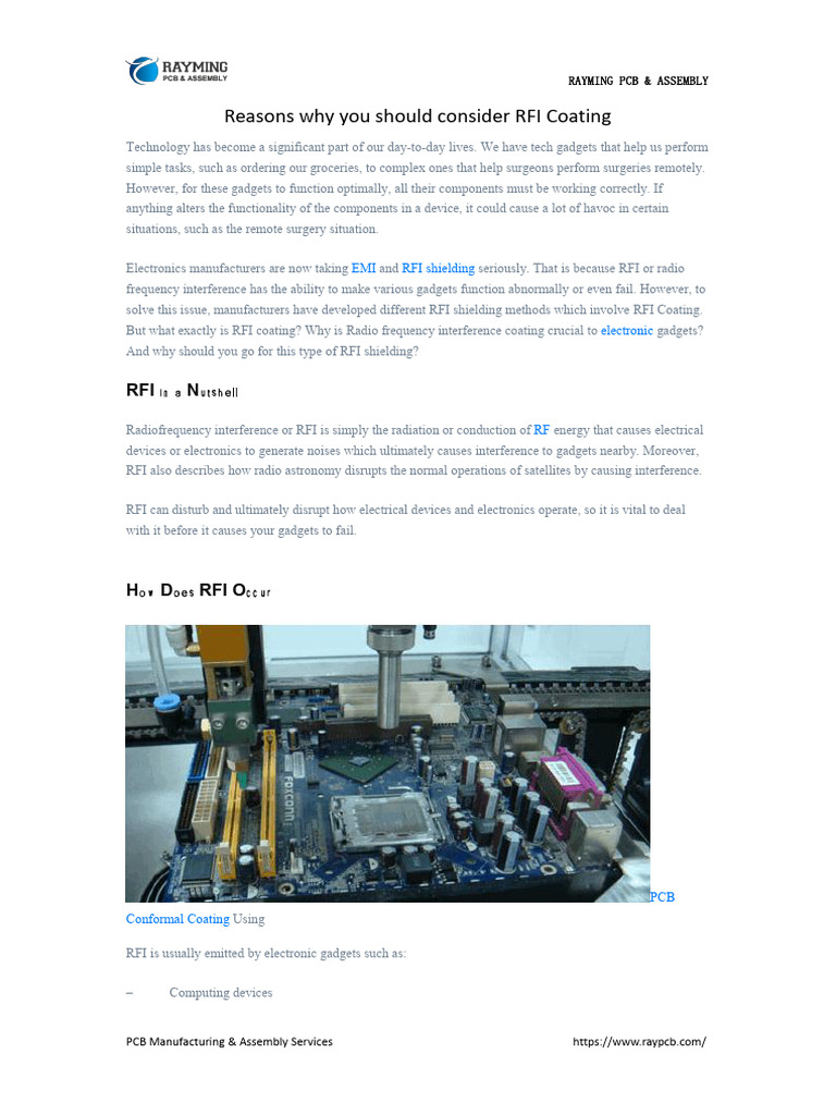 Reasons Why You Should Consider RFI Coating | PDF | Electromagnetic ...