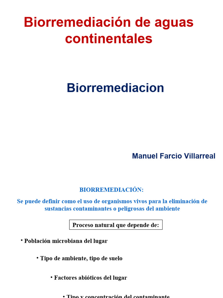 Biorremediación Microbiana en Aguas | PDF | Naturaleza | Ciencias de la vida