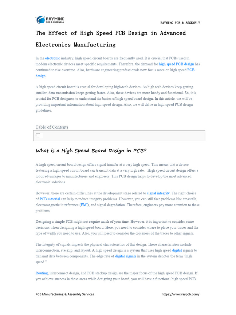 High Speed PCB Design Guidelines | PDF | Computers