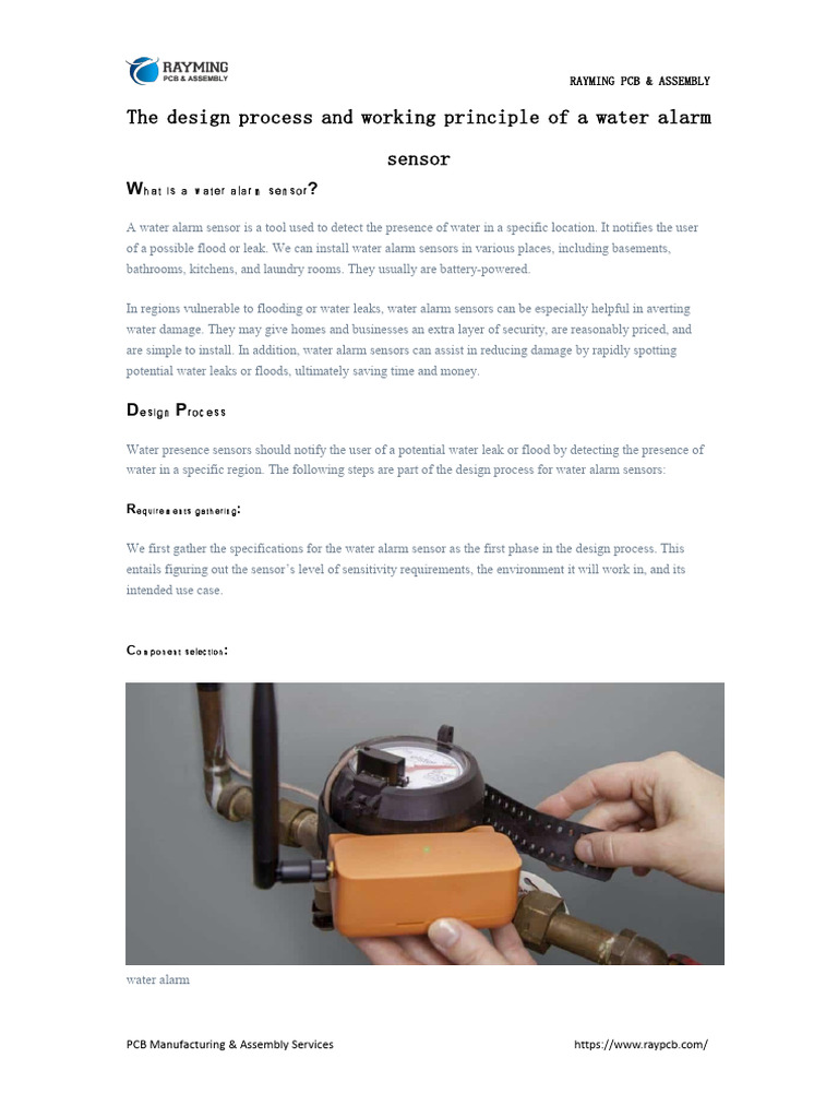 The Design Process and Working Principle of a Water Alarm Sensor | PDF ...
