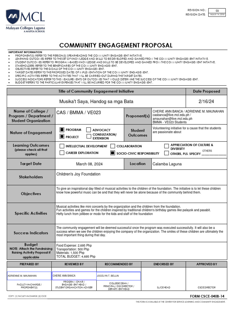 1 Community Engagement | PDF
