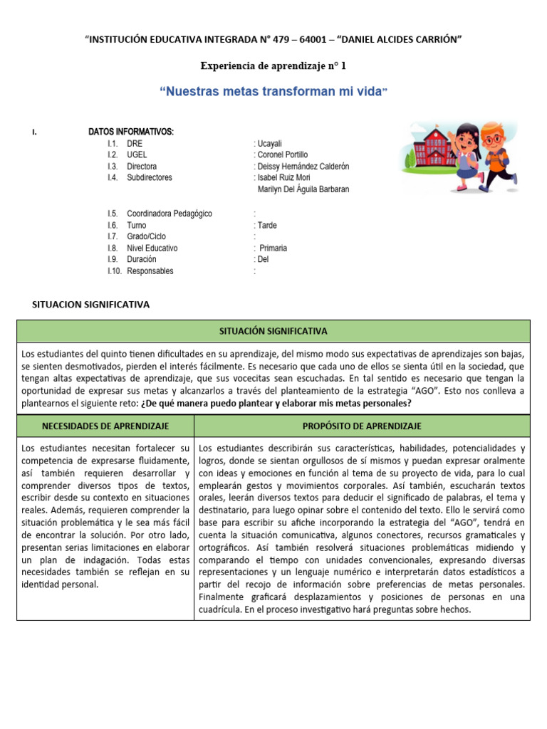 EDA 1 QUINTO-2024 por revisar | PDF | Aprendizaje | Números