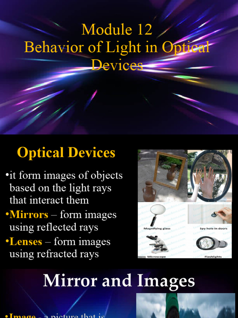 Module 12 Behavior of Light in Optical Devices | PDF | Optics | Mirror