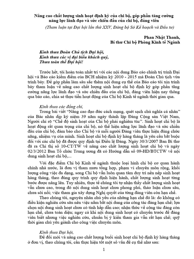 Tham Luan Chi B KTN - Docl | PDF