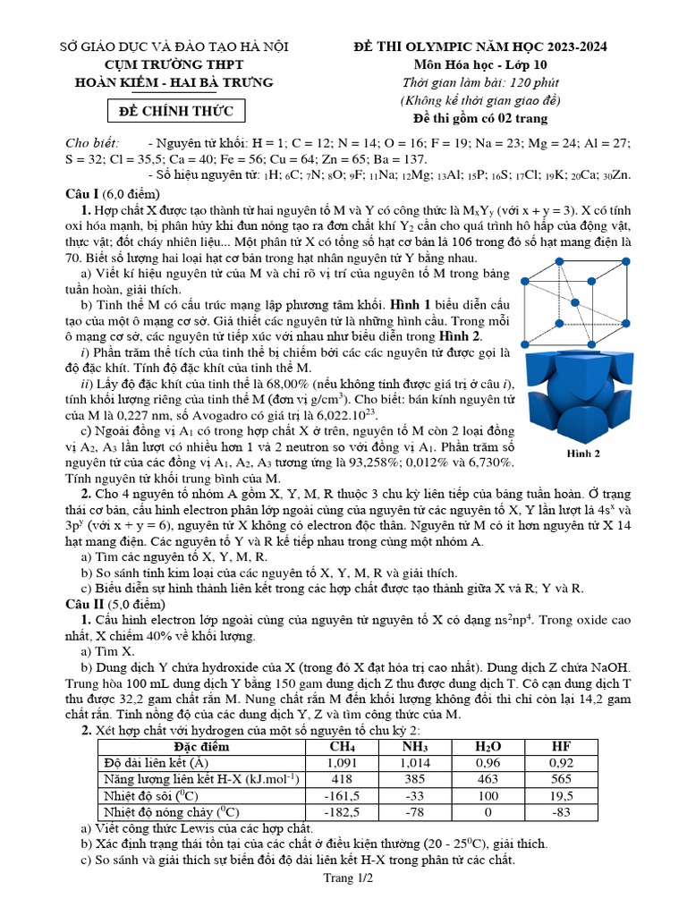 (2023) HK, HBT - 10 - Hóa | PDF