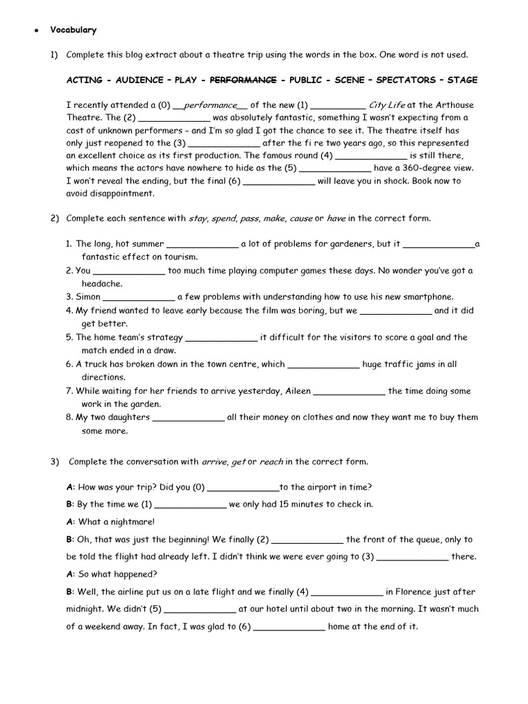 Vocabulary - Exam Cuarto Periodo | PDF | Home & Garden