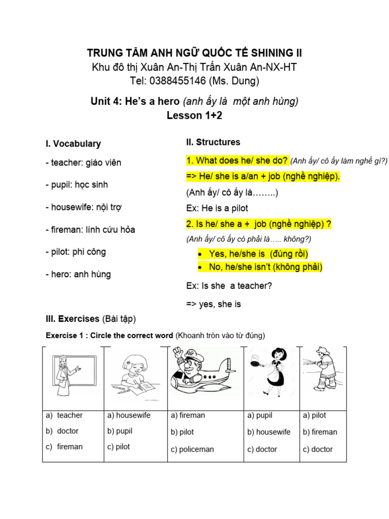 Unit 4 He Is A Hero - L1,2 | PDF