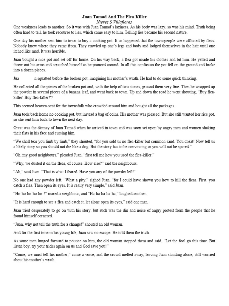 Juan Tamad and The Flea | PDF | Poetry