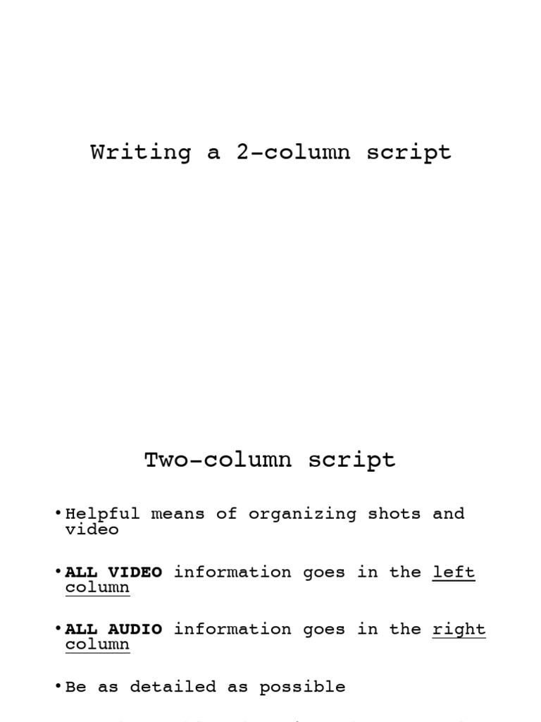 1 Two Column Script PDF | PDF