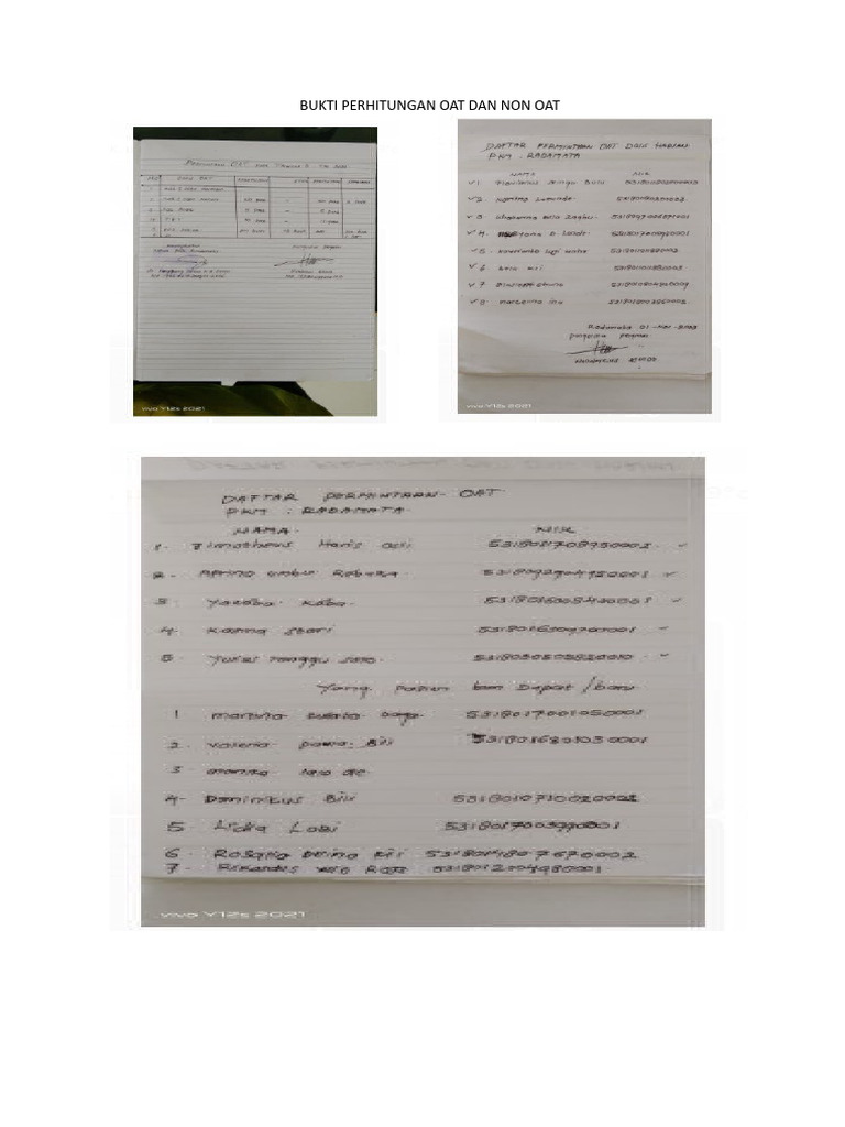 Bukti Perhitungan Oat Dan Non Oat | PDF