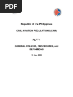Philippine Civil Aviation Regulations (PCAR) - Part 1 Summary | PDF ...