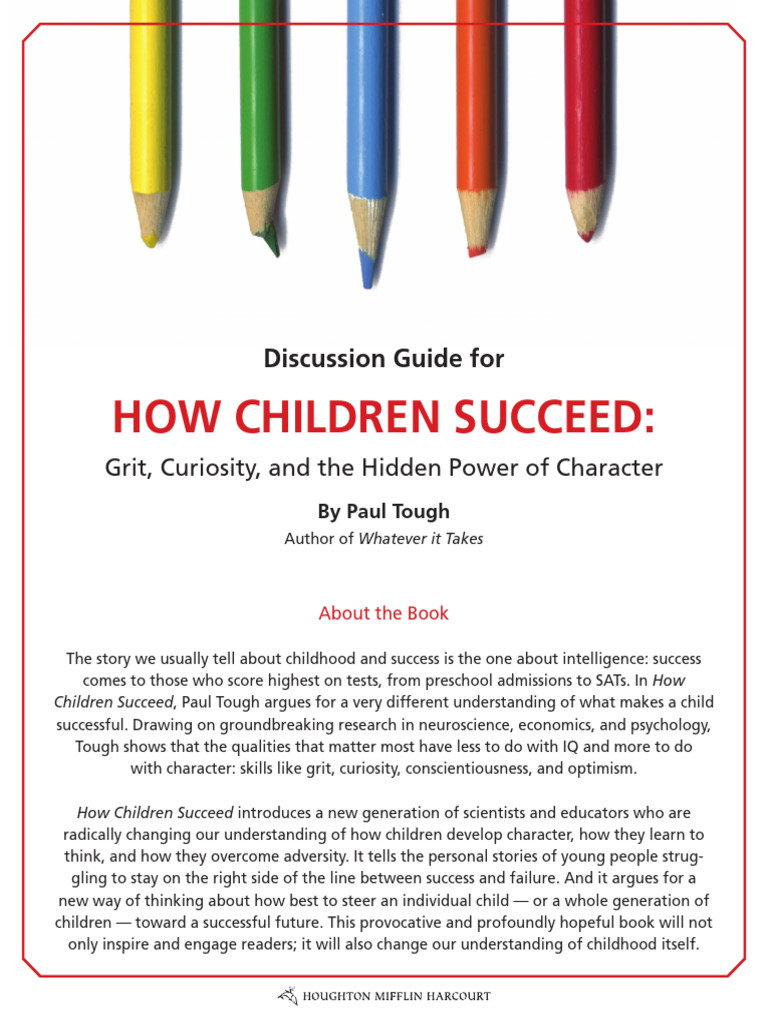 How Children Succeed:: Discussion Guide For | PDF | Grit (Personality ...
