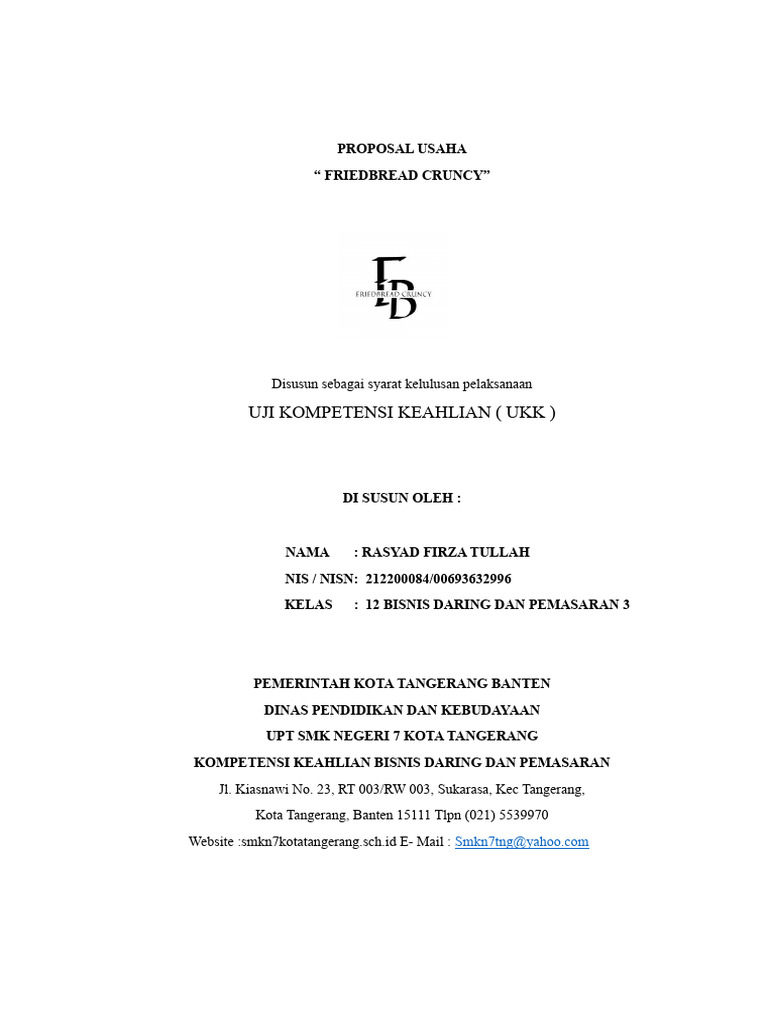 Herania Lestari 12 BDP 1 Proposal Usaha (Ukk) | PDF