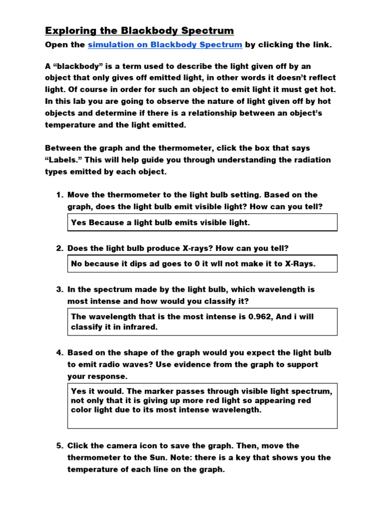 Blackbody Spectrum Simulation Guide | PDF | Electromagnetic Spectrum ...