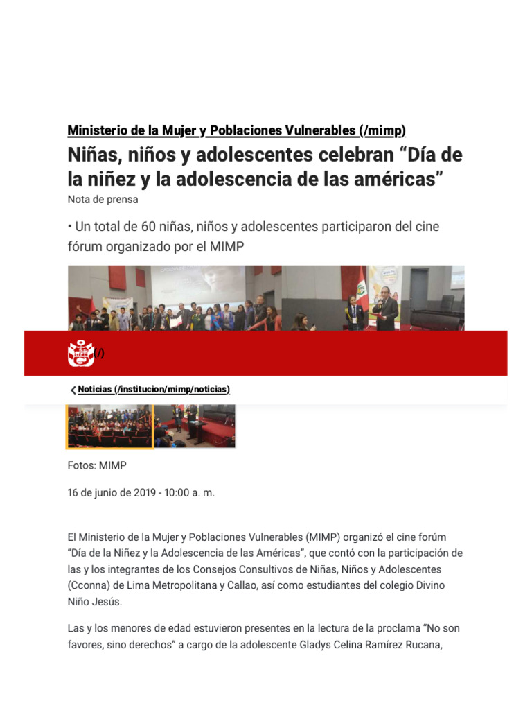 Niñas, Niños y Adolescentes Celebran "Día de La Niñez y La Adolescencia ...