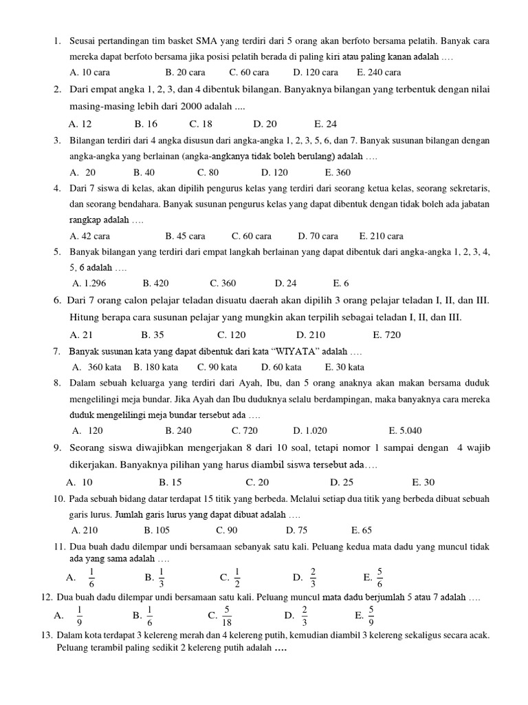 Lat Soal Mat Wajib Kelas 12 | PDF