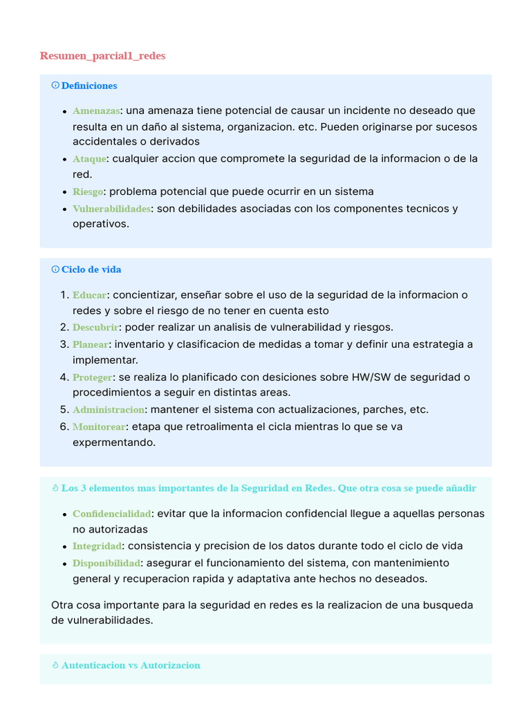 Resumen Parcial1 Redes | PDF | Clave (criptografía) | Criptografía de clave pública