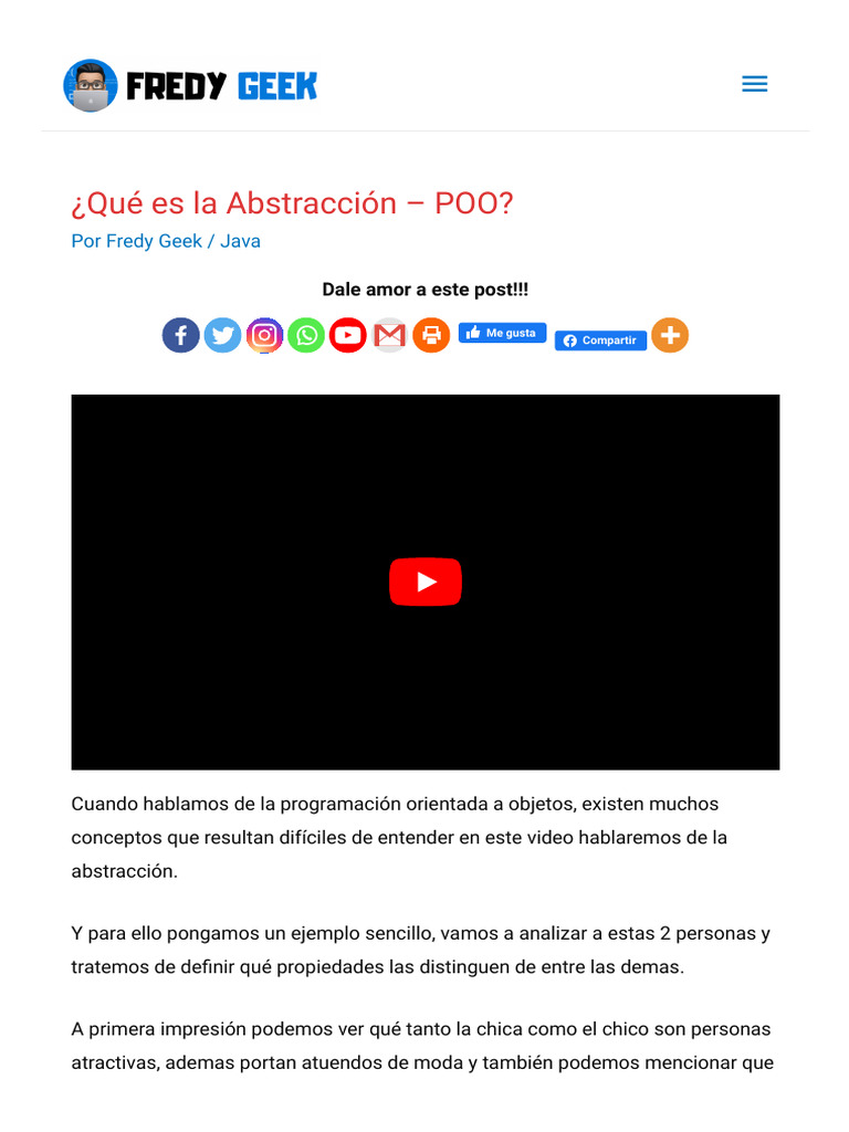 Poo Abstracción en Java | PDF | Abstracción | Programación orientada a objetos