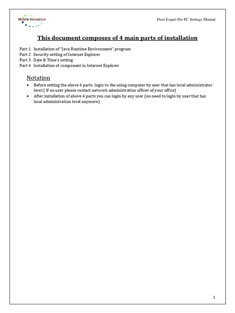 PC Setting Manual (Eng Version) | PDF | Java (Software Platform) | Java (Programming Language)