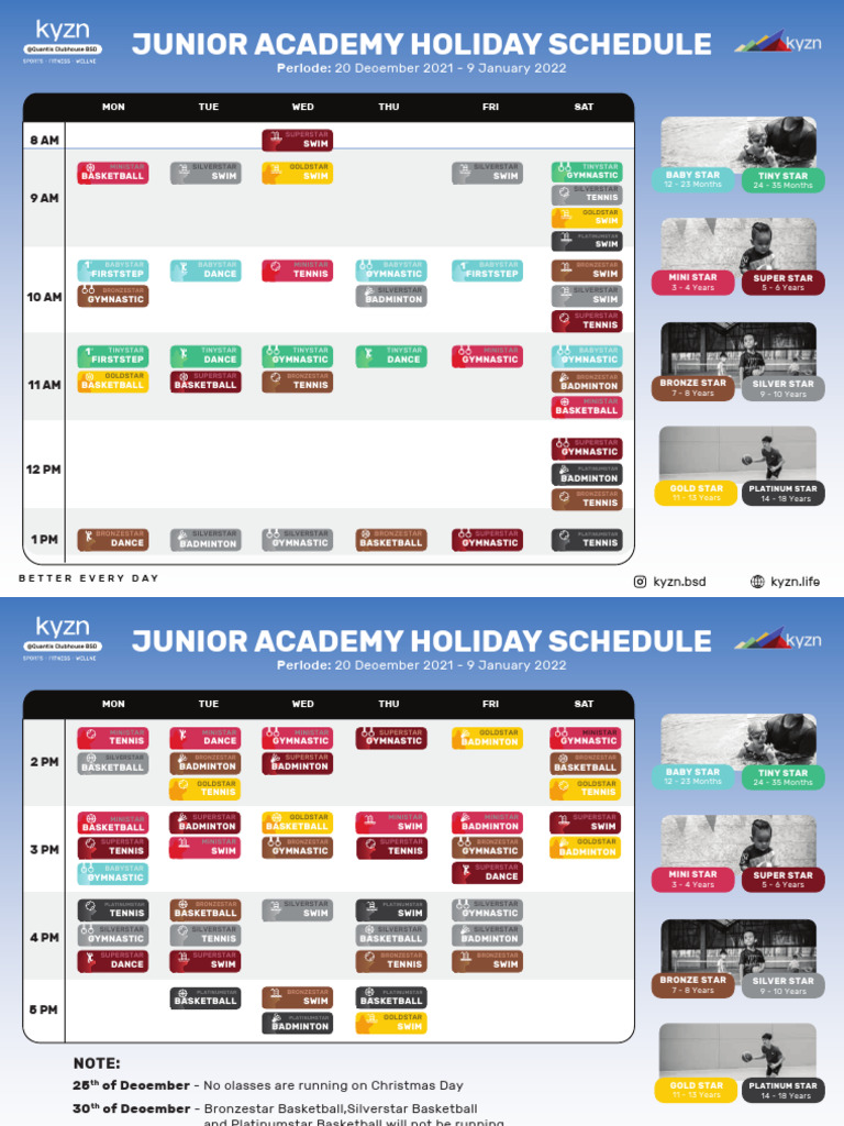 Holiday Junior Schedule | PDF | Sports