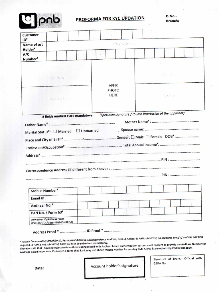 pnb kyc | PDF
