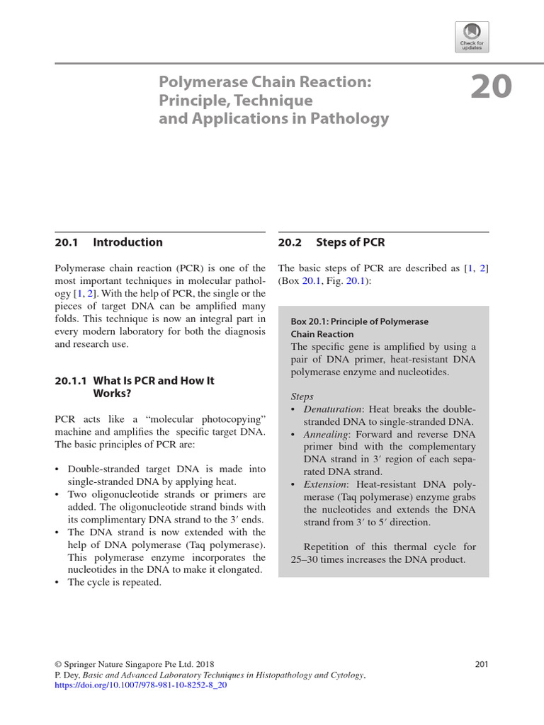 Polymerase Chain Reaction: Principle, Technique and Applications in Pathology | Download Free ...