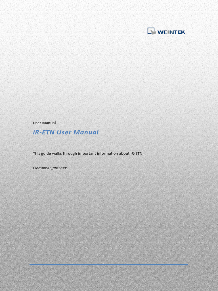 UM018002E iR-ETN UserManual Eng | PDF | Input/Output | Integer (Computer Science)