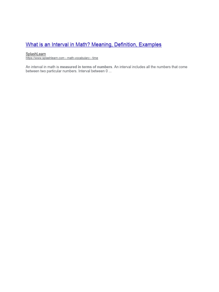 What Is An Interval in Math | PDF