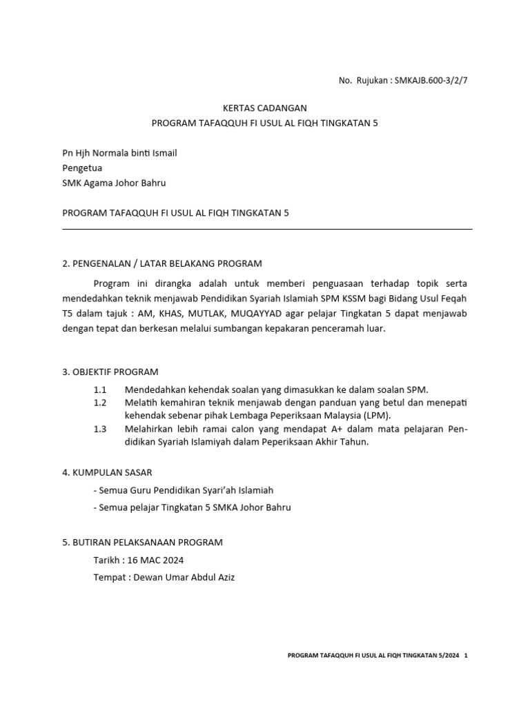 Kertas Kerja Bengkel Psi T5 Sesi 1 2024 | PDF