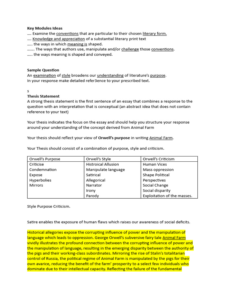 Key Modules Ideas | PDF | George Orwell | Liberal Arts Education