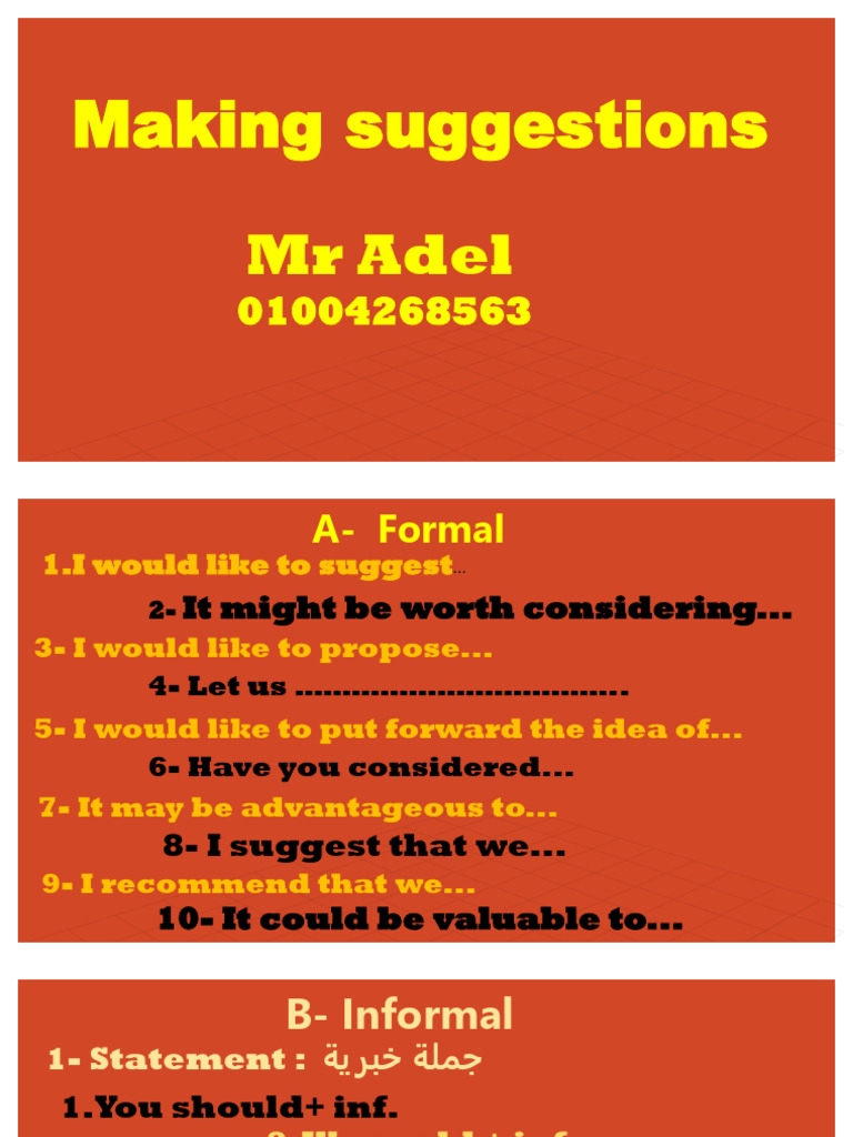 Making suggestions | PDF