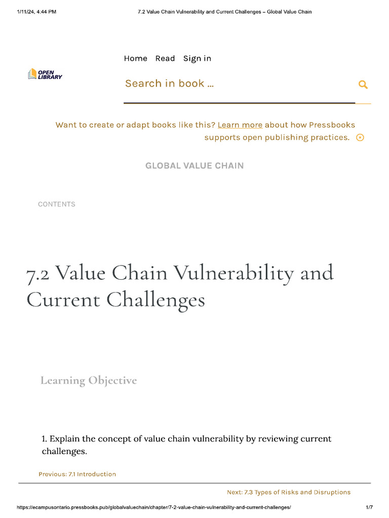 Value Chain Vulnerability and Current Challenges | PDF