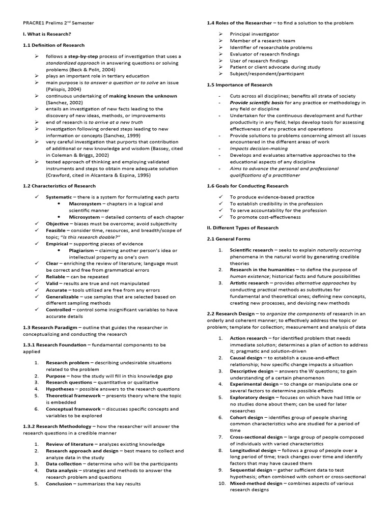PRACRE1 Prelims 2nd Semester | PDF