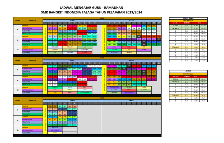 Jadwal Smk Bit 2023-2024 Kbm Ramadhan | PDF