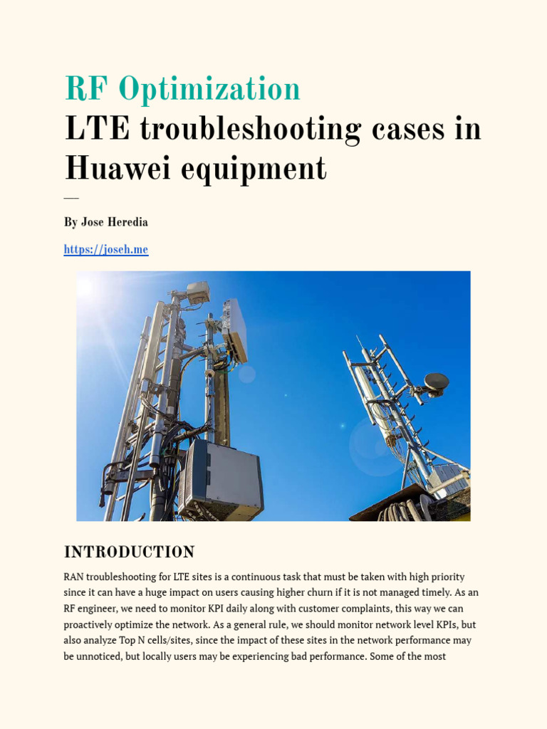 LTE Troubleshooting Cases in Huawei Equi | PDF | 4 G | 3 G