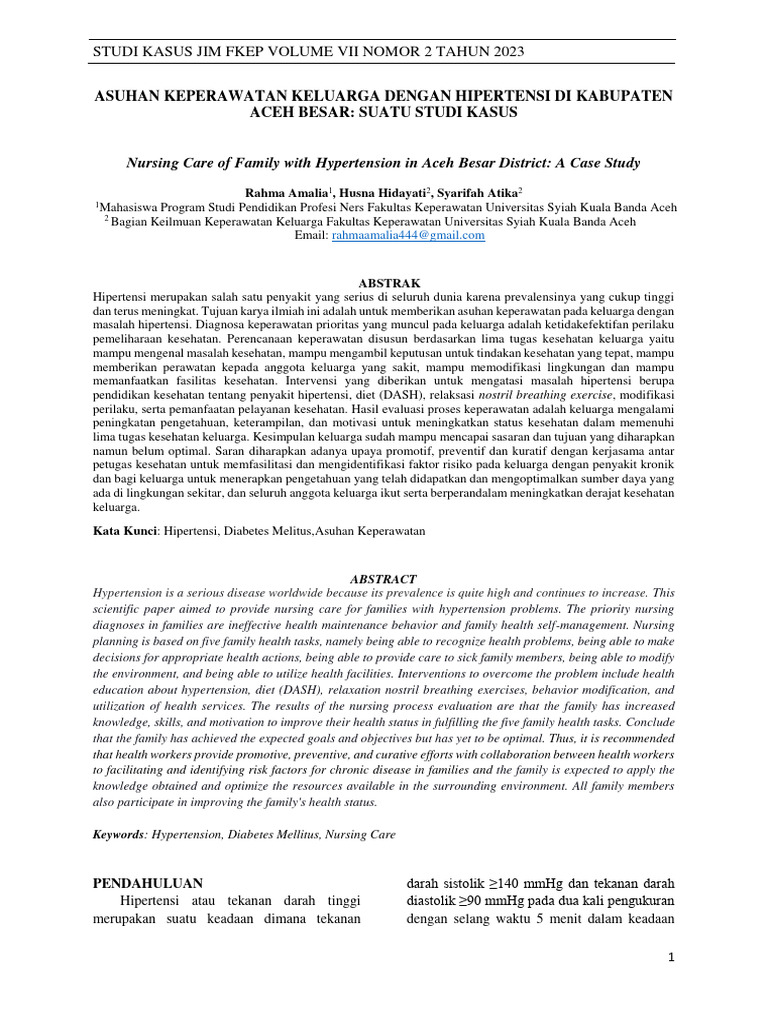 Asuhan Keperawatan Keluarga Dengan Hipertensi | PDF