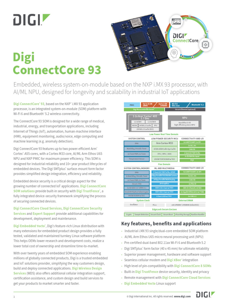 b4 Digi Connectcore 93 Ds | PDF | Embedded System | Microcontroller