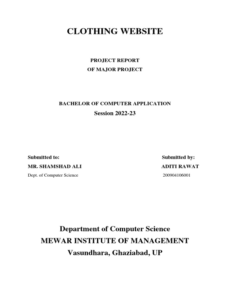 Major Project Report Bca Final | PDF | World Wide Web | Internet & Web