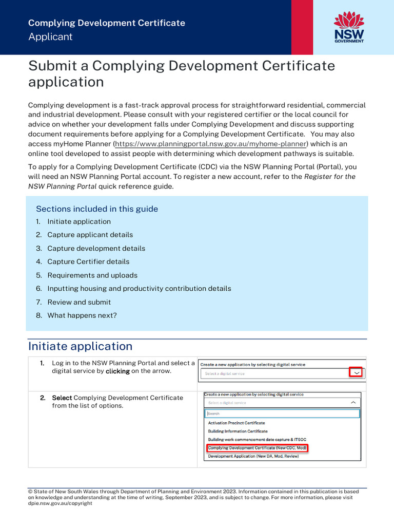 Applicant - How To Submit A Complying Development Certificate Application | PDF
