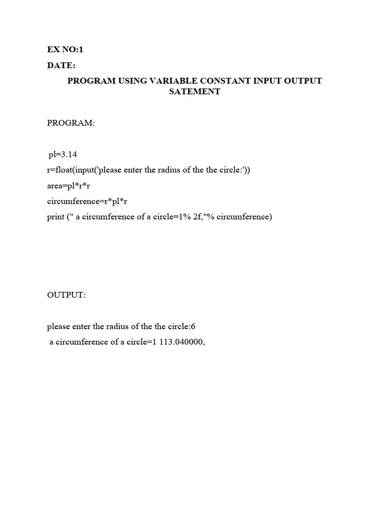 Python Basic Programs: Variables, Conditions, Functions | PDF | Teaching Methods & Materials ...