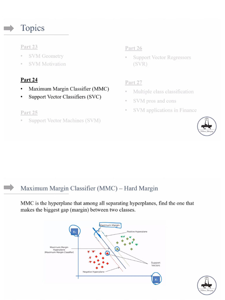 Part 24-SVM Classification (Hard Margin and Soft Margin) 0-52 Screenshot | PDF