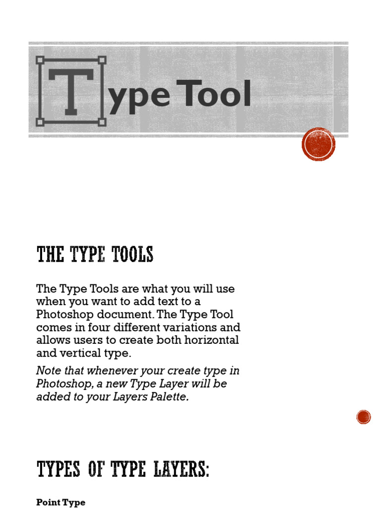 Photoshop Type Tool Guide | PDF | Point And Click | Icon (Computing)