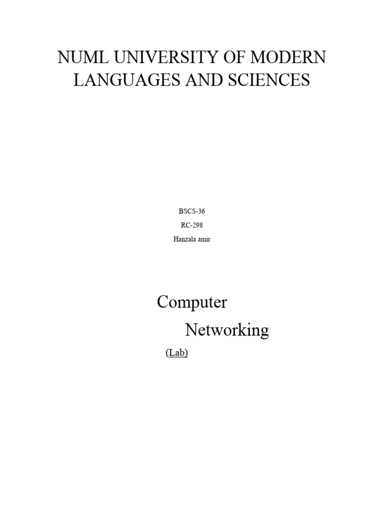 Computer Networks Task 1 | PDF | Computer Network | Ethernet