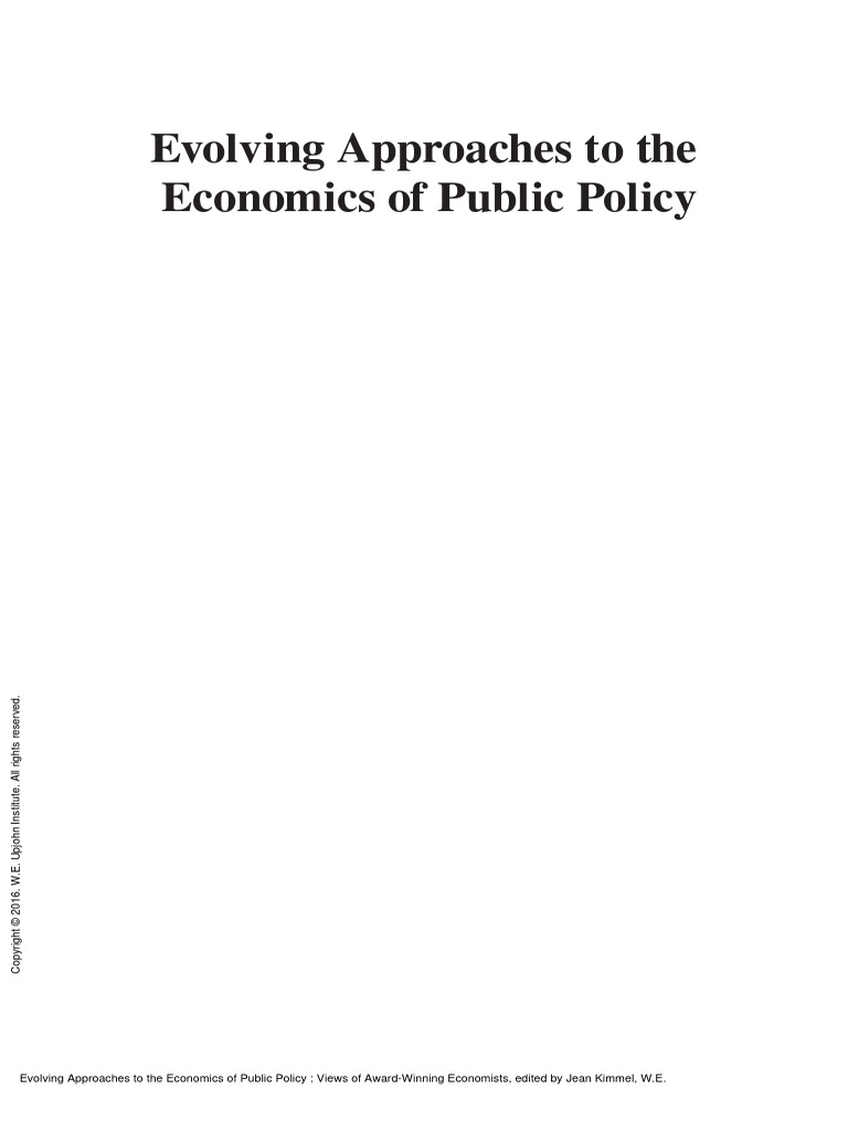 Evolving Approaches To The Economics of Public Policy | PDF | Economics ...