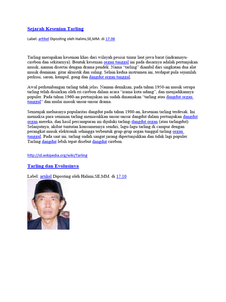 Tarling Dan Evolusinya | PDF