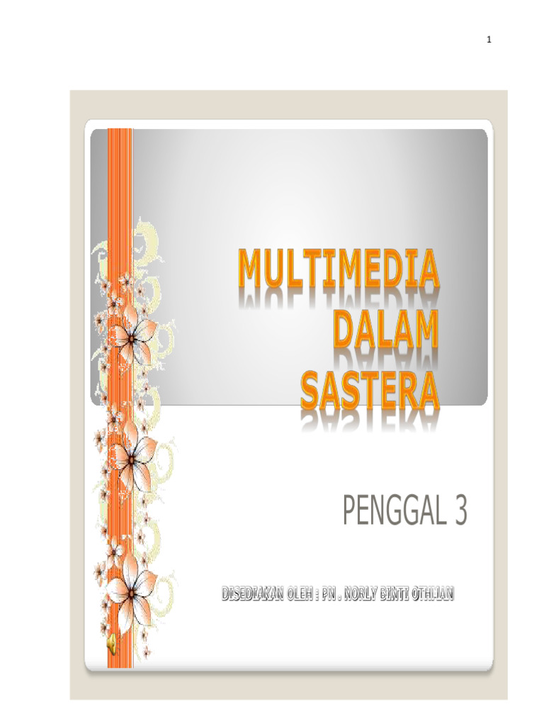 Nota Sem 3 Multimedia Dalam Sastera | PDF