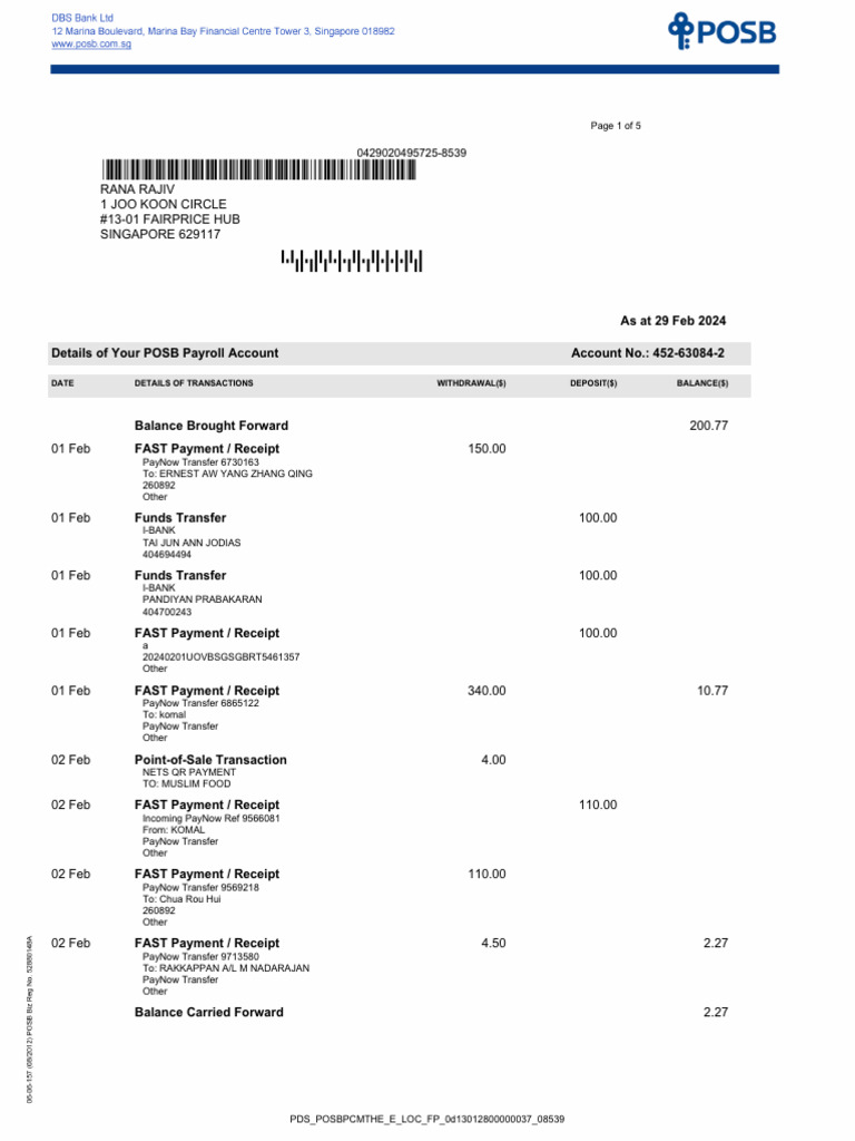 POSB Payroll Account-9 | PDF | Deposit Account | Financial Services