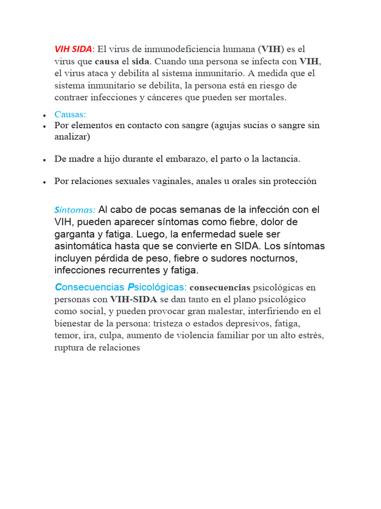 Ciencias | PDF | Infección transmitida sexualmente | VIH / SIDA