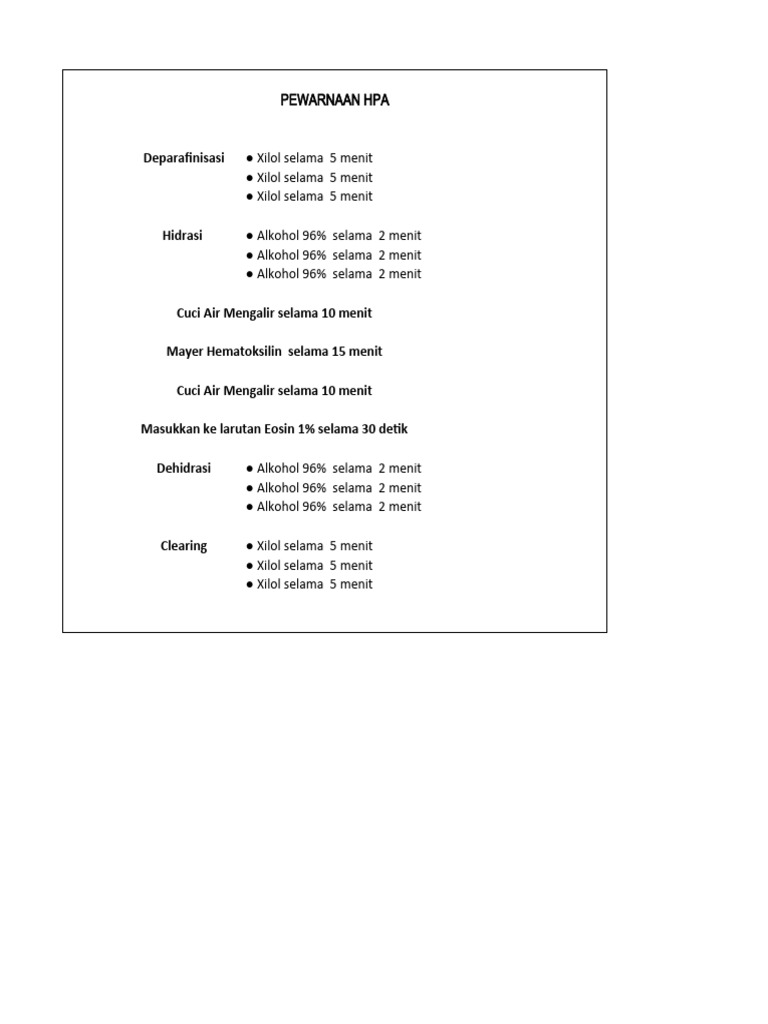 Prosedur Pewarnaan HPA | PDF